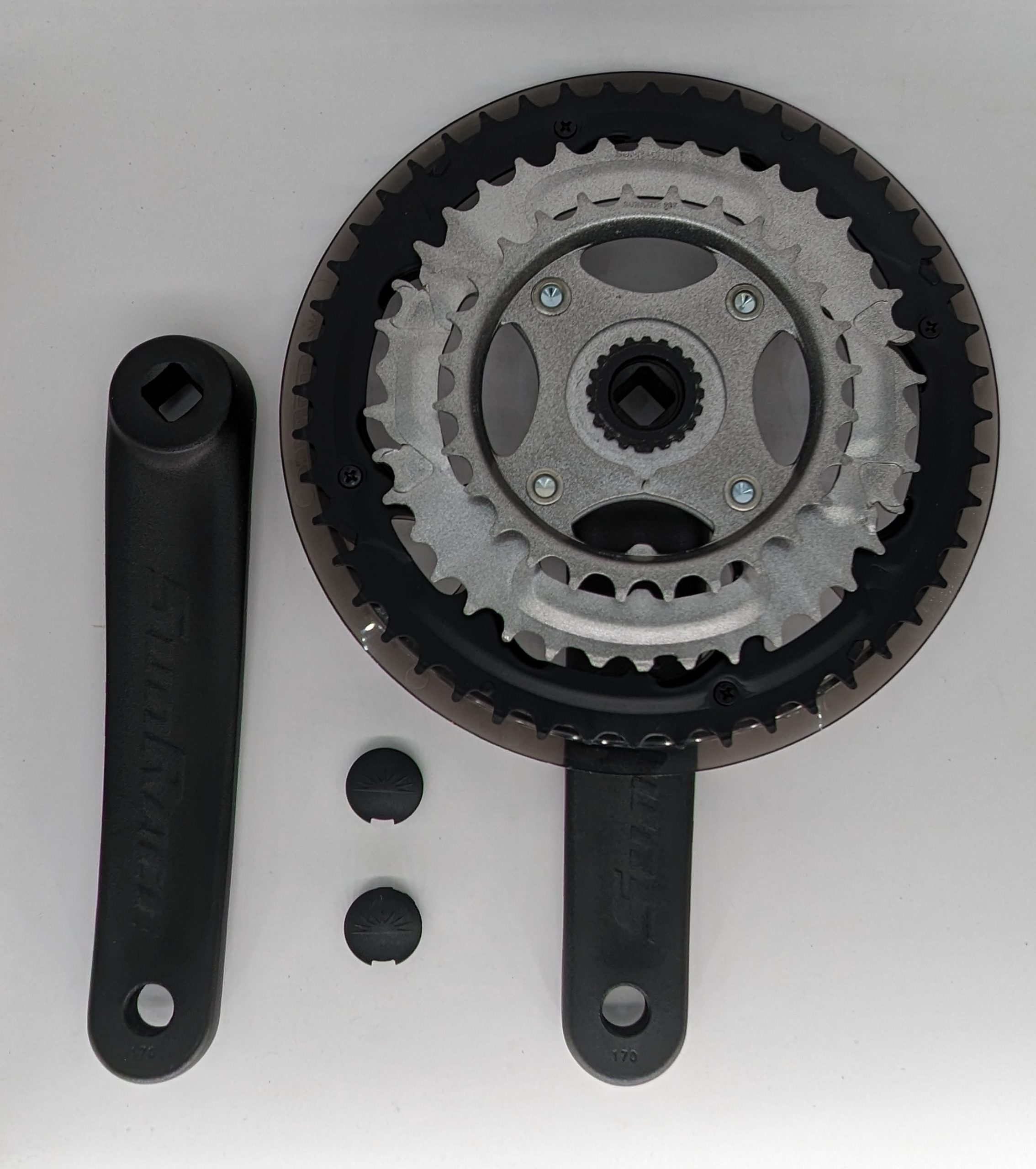 Steel/Alloy Chainset 28/38/48 170mm Polished Crank with Chainguard C/W ...